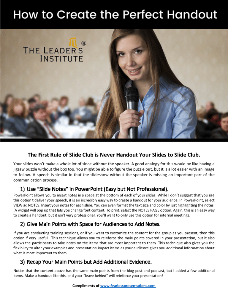 Make Your Presentation Handouts Look Professional W o A Graphic Designer